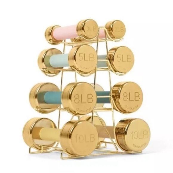 Blogilates | Storage & Organization | New Blogilates Gold Weight Rack 4 ...